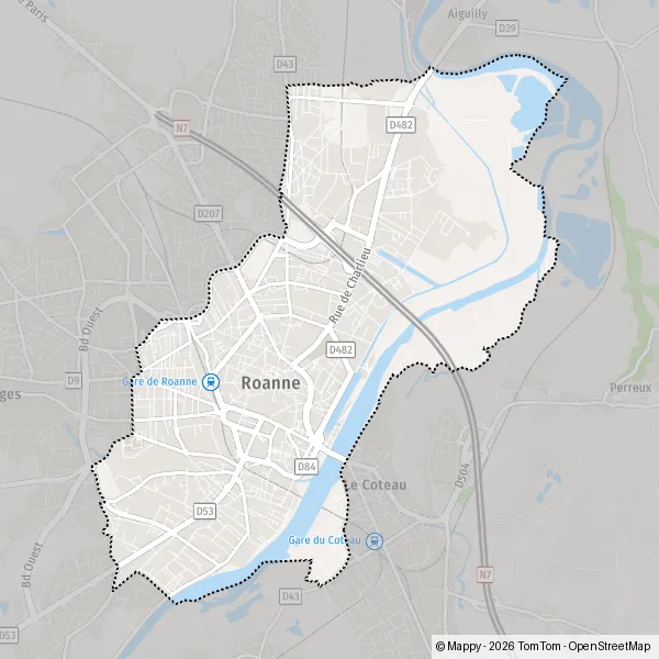 Map Roanne: map of Roanne (42300) and practical information