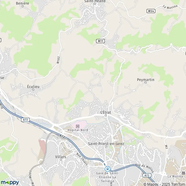 Map L'Étrat: map of L'Étrat (42580) and practical information