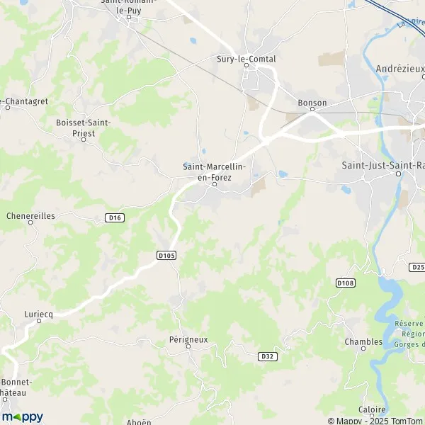 Map Saint-Marcellin-en-Forez: map of Saint-Marcellin-en-Forez (42680 ...