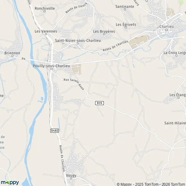 Map Pouilly-sous-Charlieu: map of Pouilly-sous-Charlieu (42720) and ...