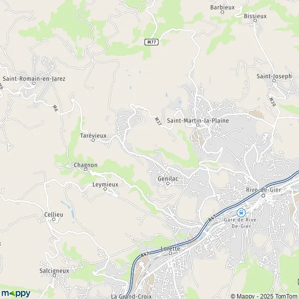 Map Genilac: map of Genilac (42800) and practical information