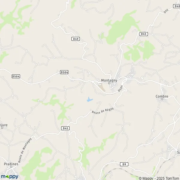 Map Montagny: map of Montagny (42840) and practical information