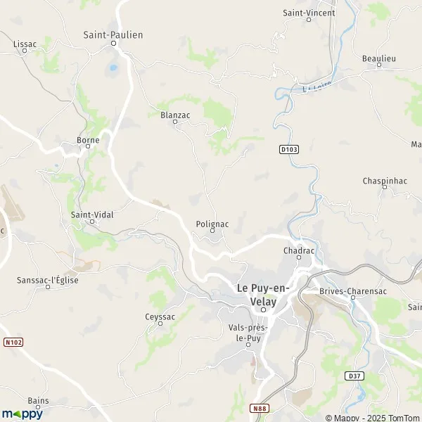 Map Polignac: map of Polignac (43000) and practical information