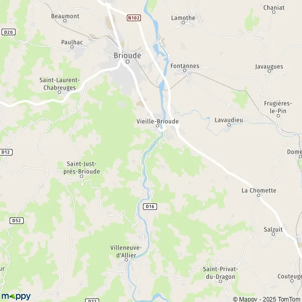 Map Vieille-Brioude: map of Vieille-Brioude (43100) and practical ...