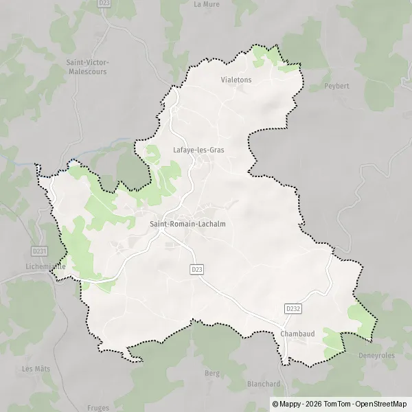 Map Saint-Romain-Lachalm: map of Saint-Romain-Lachalm (43620) and ...