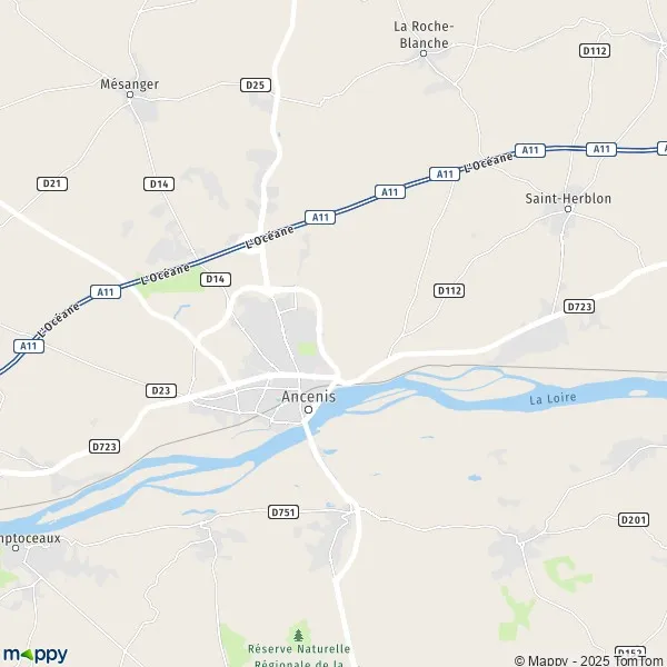 Map Ancenis-Saint-Géréon: map of Ancenis-Saint-Géréon (44150) and ...