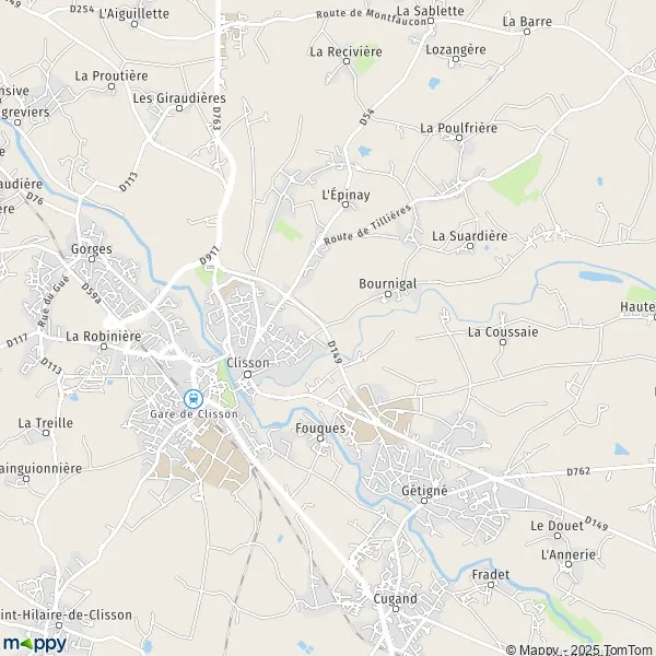 Map Clisson: map of Clisson (44190) and practical information