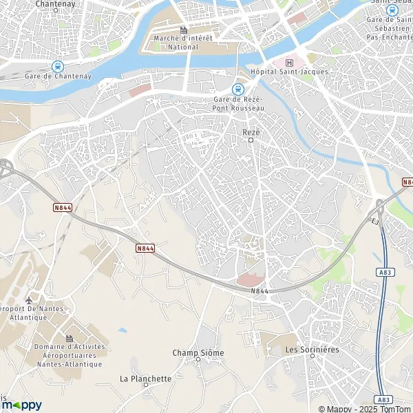 Map Rezé: map of Rezé (44400) and practical information