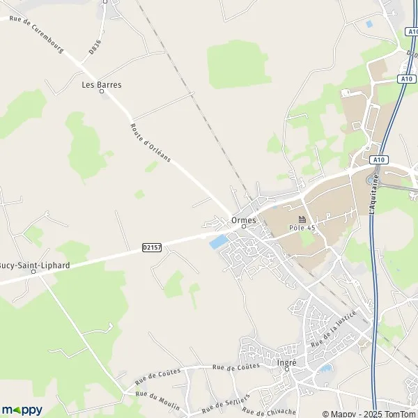 Map Ormes: map of Ormes (45140) and practical information