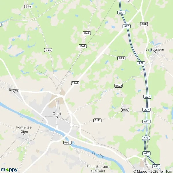 Map Gien: map of Gien (45500) and practical information