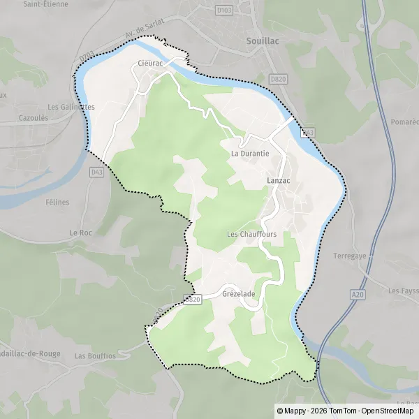 Map Lanzac: map of Lanzac (46200) and practical information