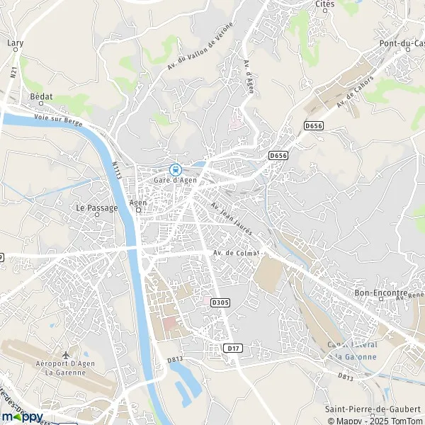 Map Agen: map of Agen (47000) and practical information