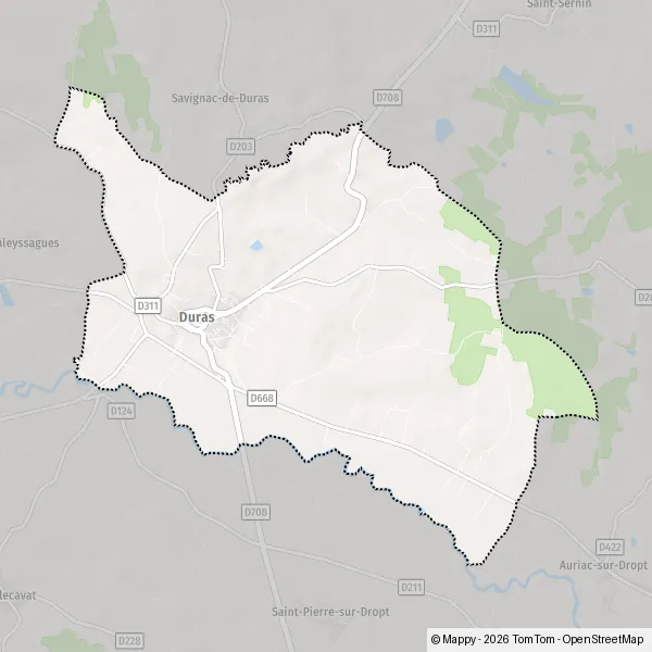 Map Duras: map of Duras (47120) and practical information