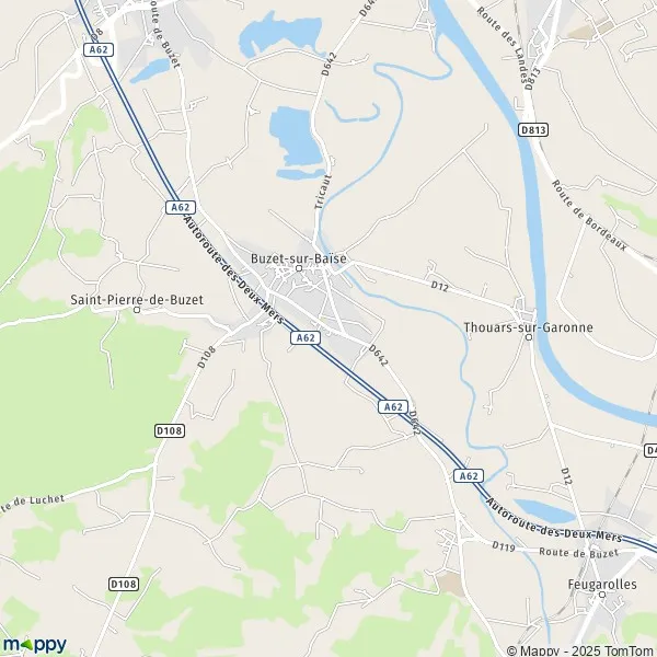 Map Buzet-sur-Baïse: map of Buzet-sur-Baïse (47160) and practical ...