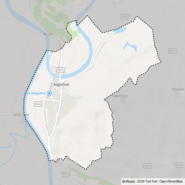Map Aiguillon: map of Aiguillon (47190) and practical information