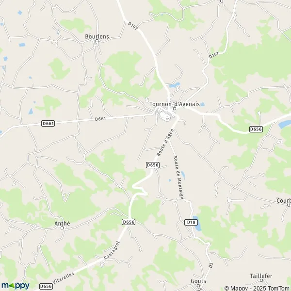 Map Tournon-d'Agenais: map of Tournon-d'Agenais (47370) and practical ...
