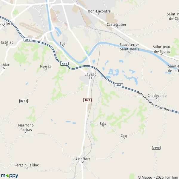 Map Layrac: map of Layrac (47390) and practical information