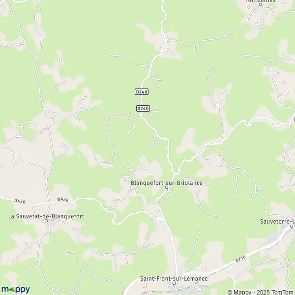 Map Blanquefort-sur-Briolance: map of Blanquefort-sur-Briolance (47500 ...