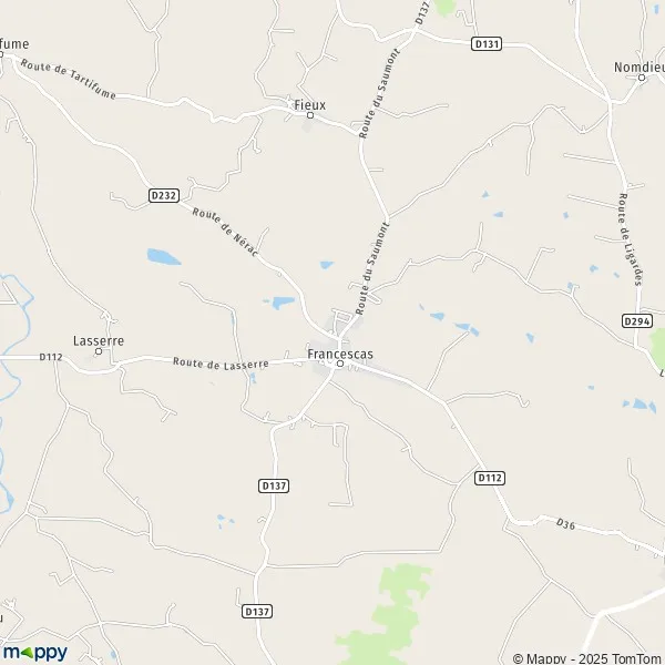 Map Francescas: map of Francescas (47600) and practical information