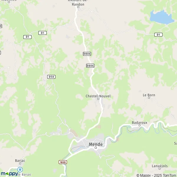 Map Chastel-Nouvel: map of Chastel-Nouvel (48000) and practical information