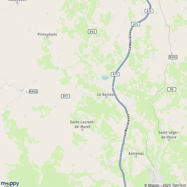 Map Le Buisson: map of Le Buisson (48100) and practical information