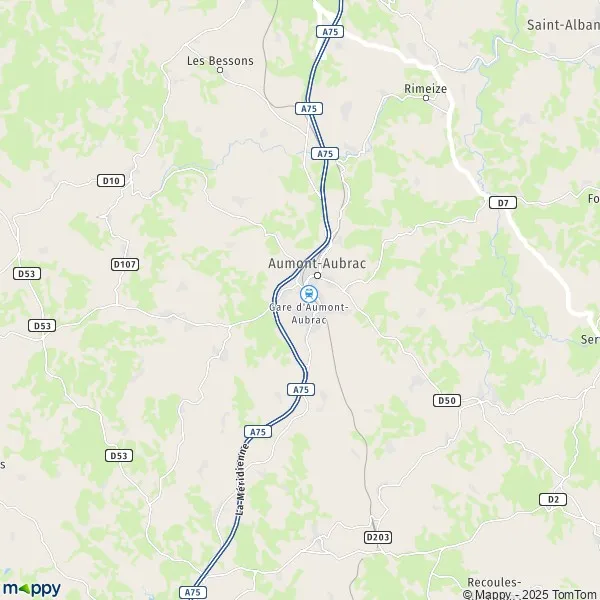 Map Aumont-Aubrac: map of Aumont-Aubrac (48130) and practical information