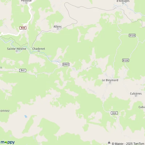 Map Saint-Julien-du-Tournel: map of Saint-Julien-du-Tournel (48190) and ...