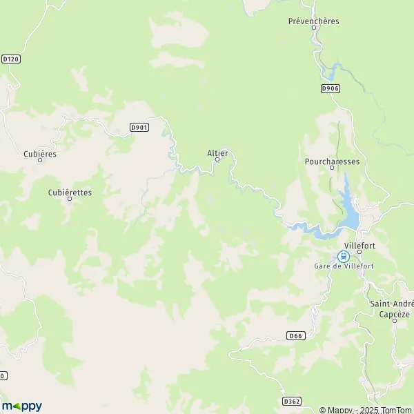 Map Altier: map of Altier (48800) and practical information