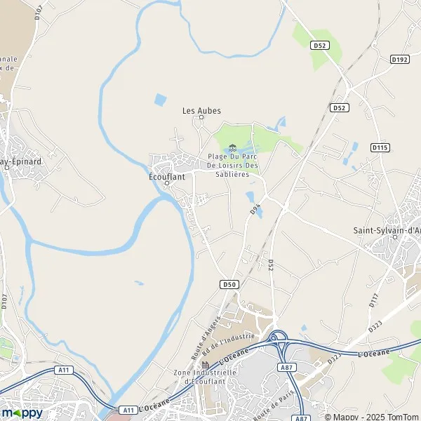 Map Écouflant: map of Écouflant (49000) and practical information