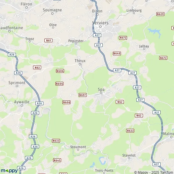 Map Theux: map of Theux (4910) and practical information