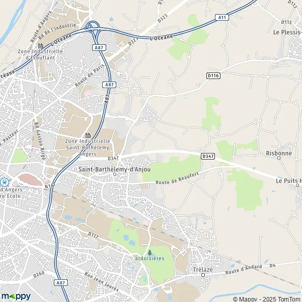 Map Saint-Barthélemy-d'Anjou: map of Saint-Barthélemy-d'Anjou (49124 ...