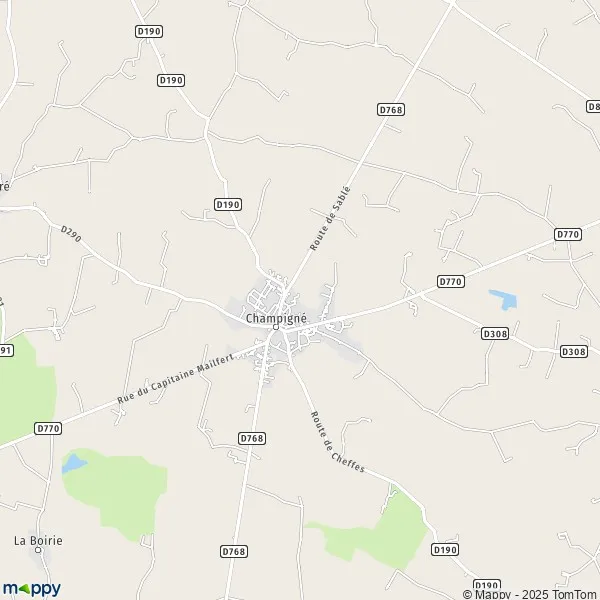 Map Champigné: map of Champigné (49330) and practical information