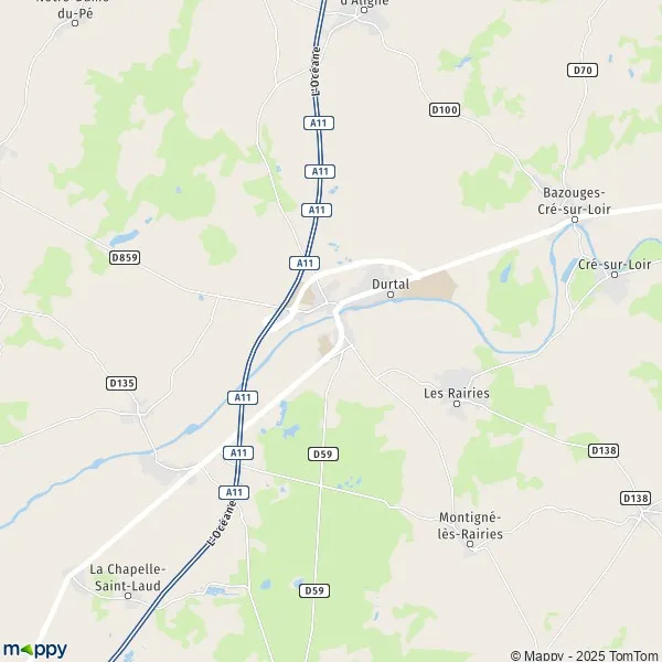 Map Durtal: map of Durtal (49430) and practical information