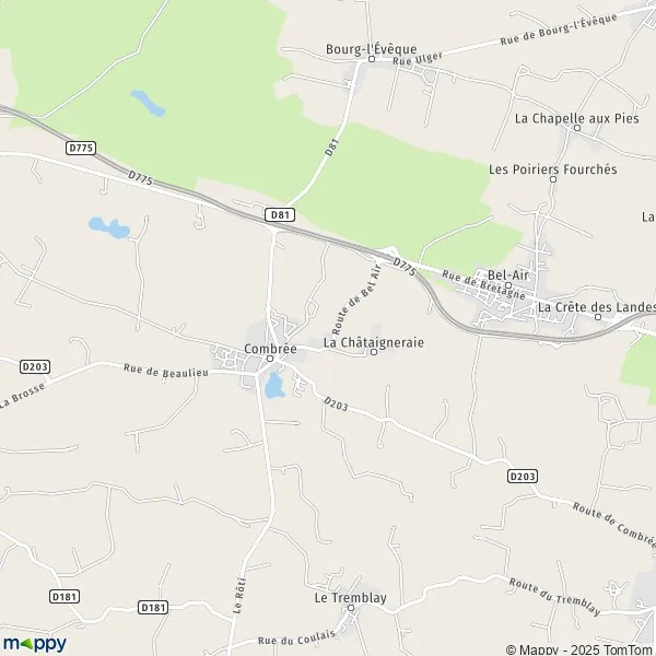 Map Combrée: map of Combrée, 49520 Ombrée-d'Anjou and practical information