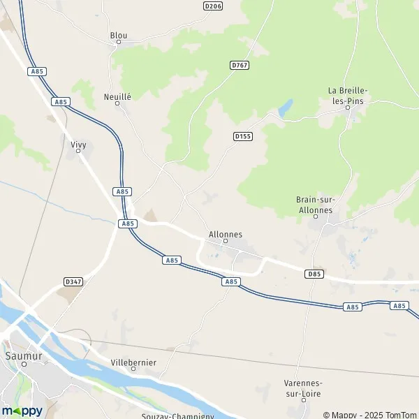 Map Allonnes: map of Allonnes (49650) and practical information