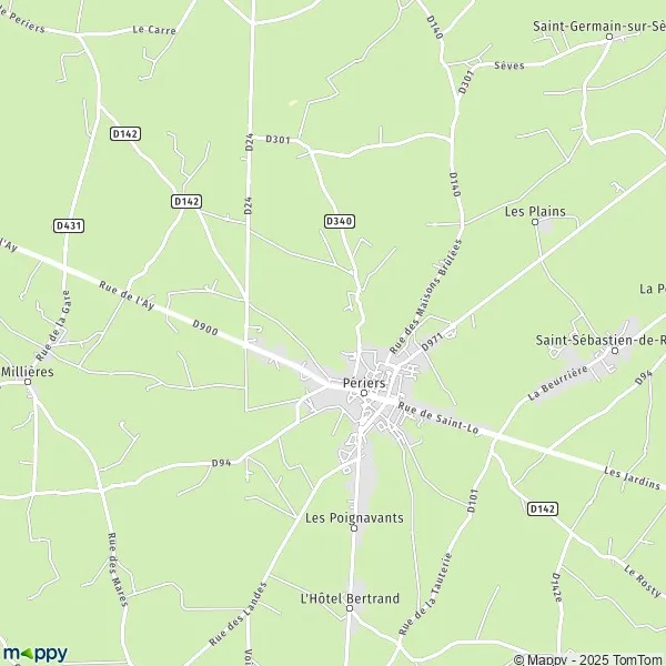 Map Périers: map of Périers (50190) and practical information