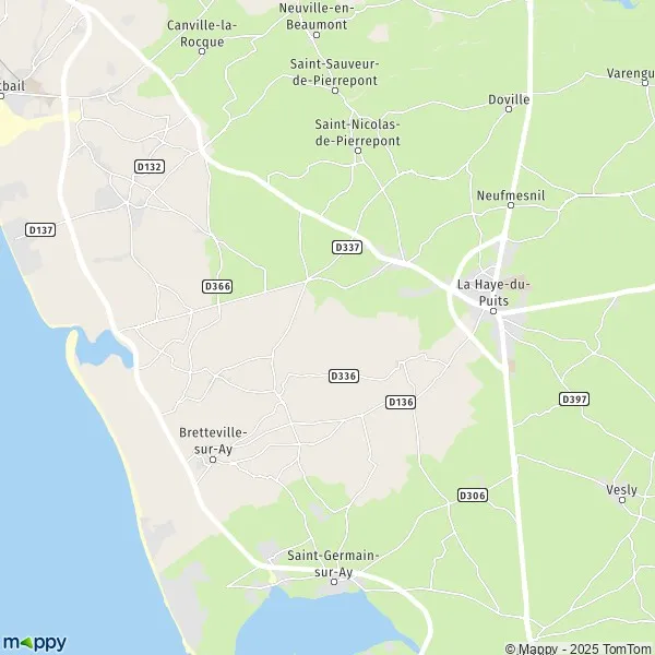 Map La Haye: map of La Haye (50250) and practical information