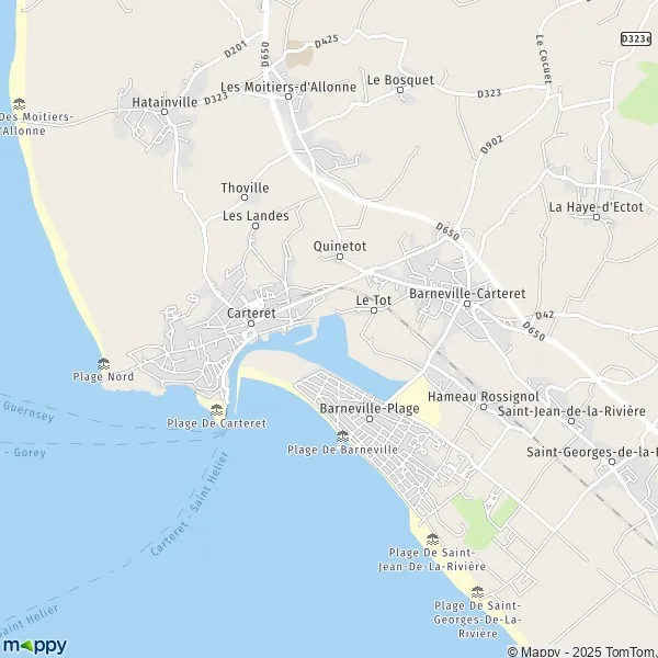 Map Barneville-Carteret: map of Barneville-Carteret (50270) and ...