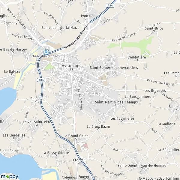 Map Avranches: map of Avranches (50300) and practical information