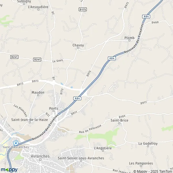 Map Ponts: map of Ponts (50300) and practical information