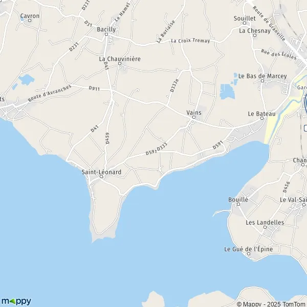 Map Vains: map of Vains (50300) and practical information