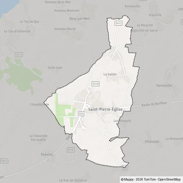 Map Saint-Pierre-Église: map of Saint-Pierre-Église (50330) and ...