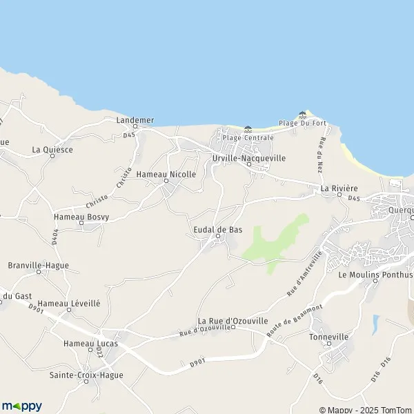 Map Urville-Nacqueville: map of Urville-Nacqueville (50460) and ...