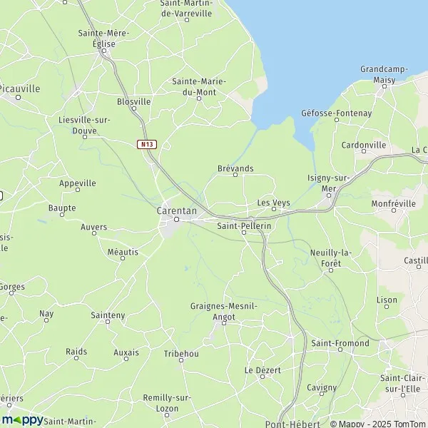 Map Carentan-les-Marais: map of Carentan-les-Marais (50480) and practical information