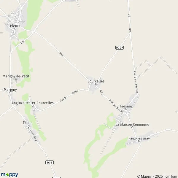 Map Angluzelles-et-Courcelles: map of Angluzelles-et-Courcelles (51230 ...