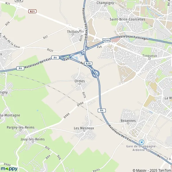 Map Ormes: map of Ormes (51370) and practical information