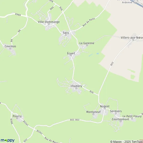 Map Écueil: map of Écueil (51500) and practical information