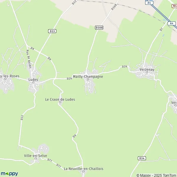 Map Mailly-Champagne: map of Mailly-Champagne (51500) and practical ...
