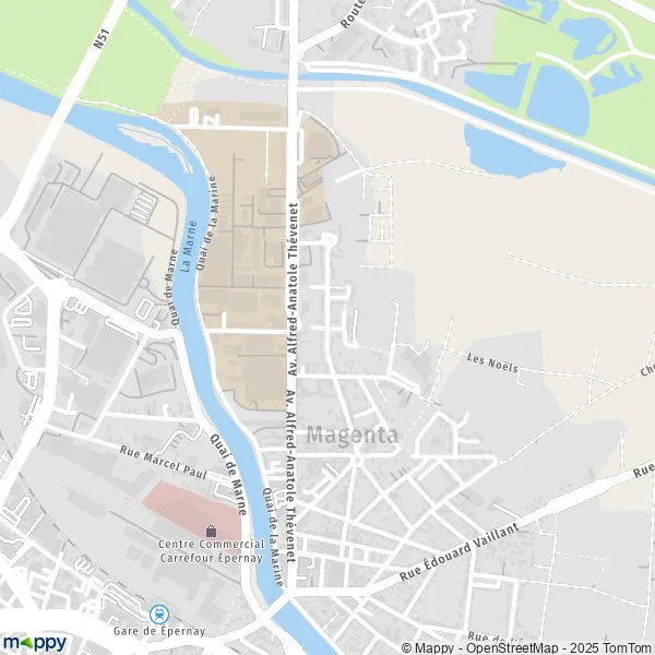 Map Magenta: map of Magenta (51530) and practical information