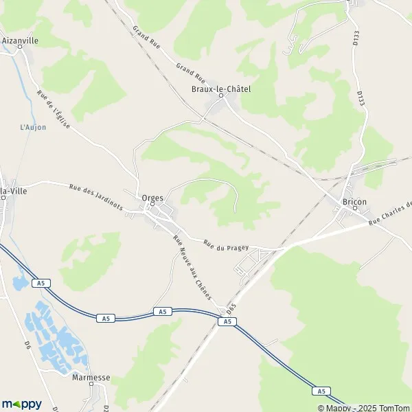 Map Orges: map of Orges (52120) and practical information